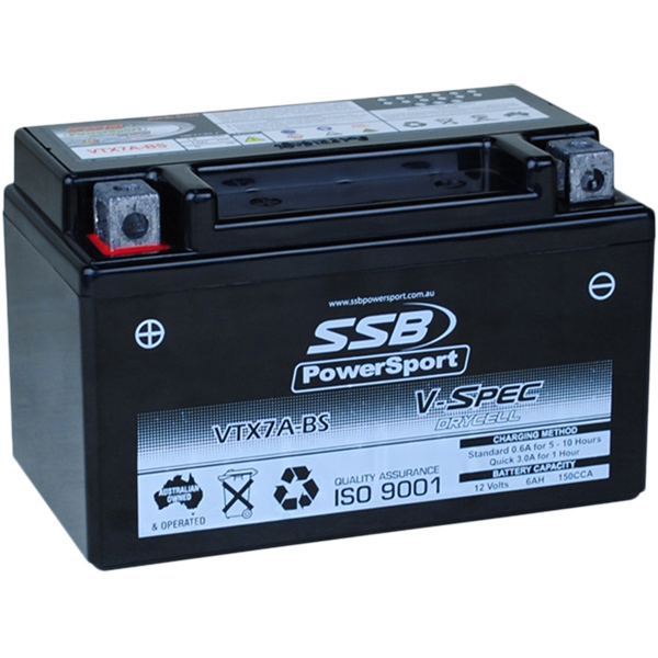 SSB VTX7A-BS 12V SSB V-Spec High Performance AGM Battery at ATVstore