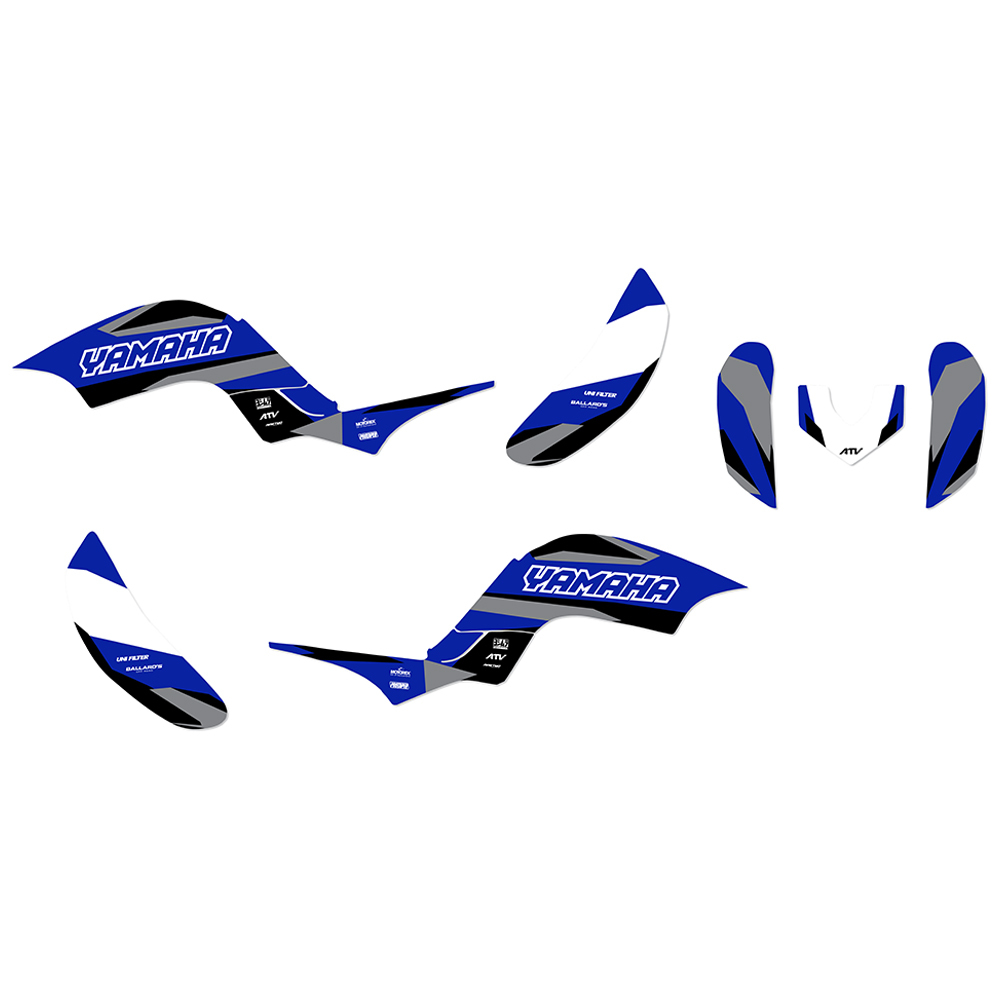 Ninetwo Decals Yamaha Raptor 660 01-05 Blue/Black Graphics Kit at ATVstore