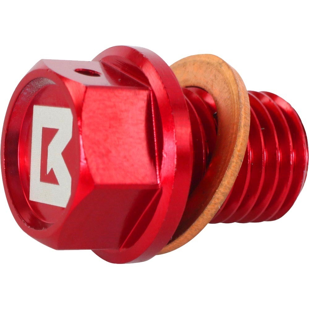 Ballards Yamaha M10/1.25X15 Red Magnetic Sump Plug at ATVstore