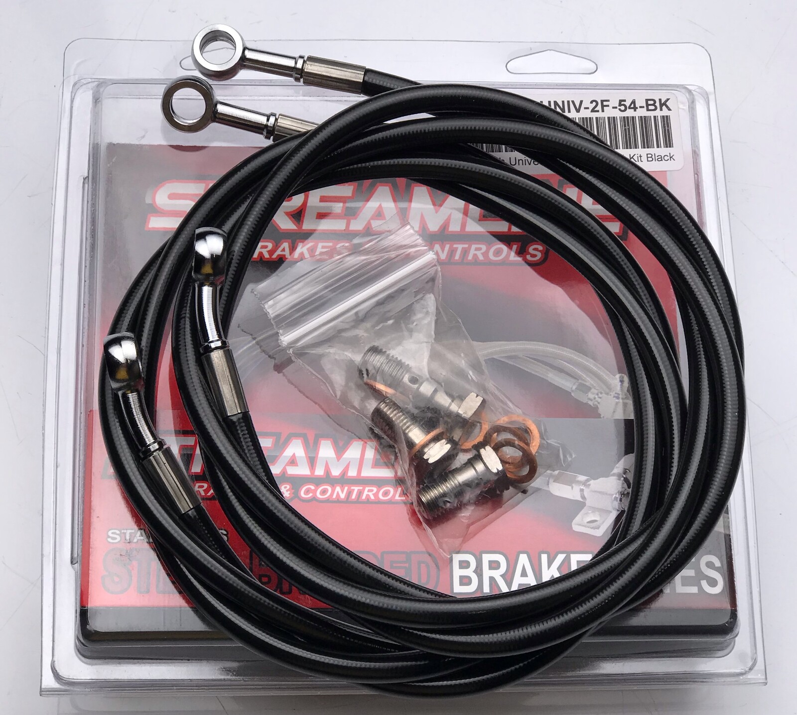 Streamline Universal 54" 2 Line ATV Front Brake Line Kit Black at ATVstore